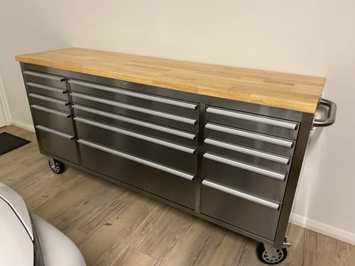 Organize Your Garage with a 72" Stainless Workbench Trolley – OMG Garage